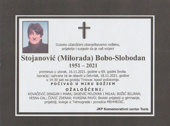 Preminuo je Slobodan Stojanović Bobo
