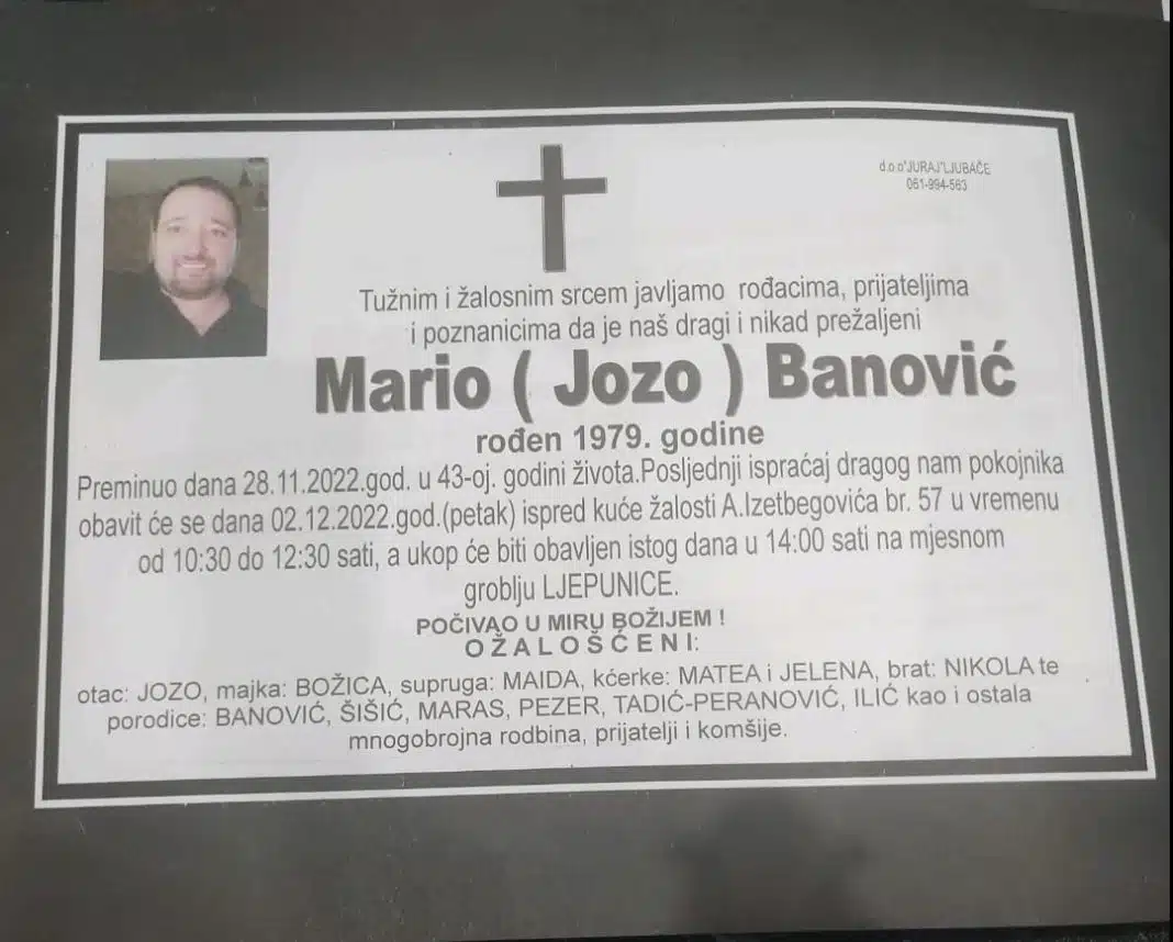 Preminuo je Mario Banović